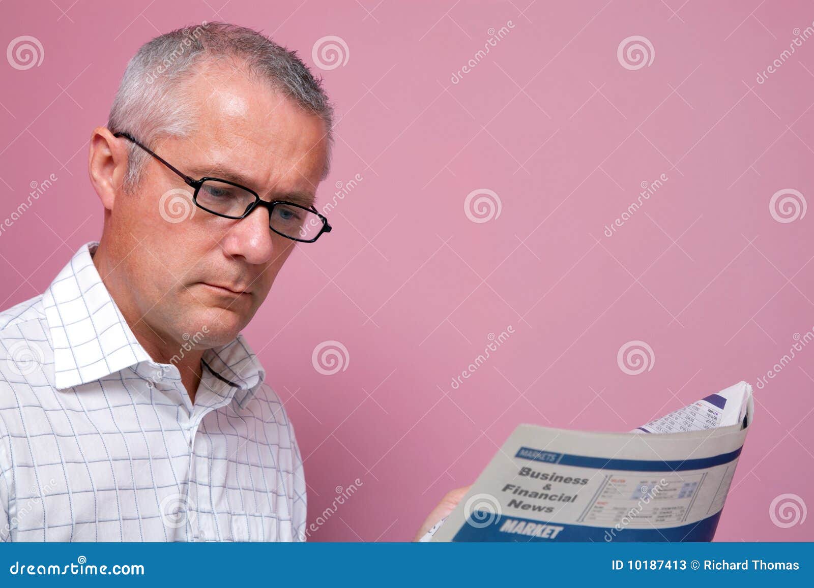 Businessman Reading the Financial Newspaper Stock Image - Image of ...