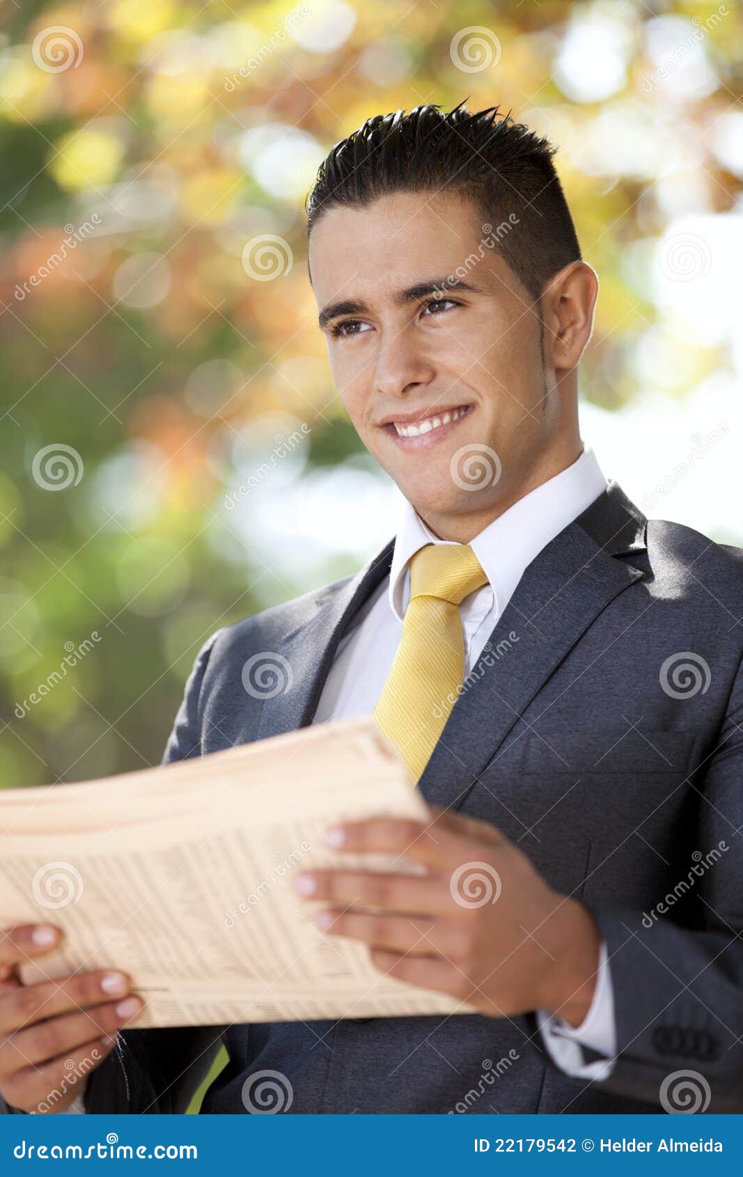 Businessman Reading the Newspaper Stock Photo - Image of executive ...