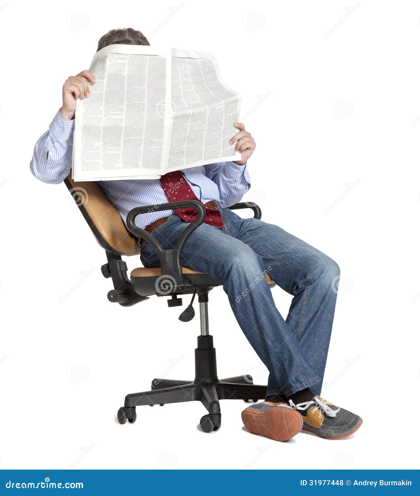 Businessman Reading a Newspaper Stock Photo - Image of relax ...