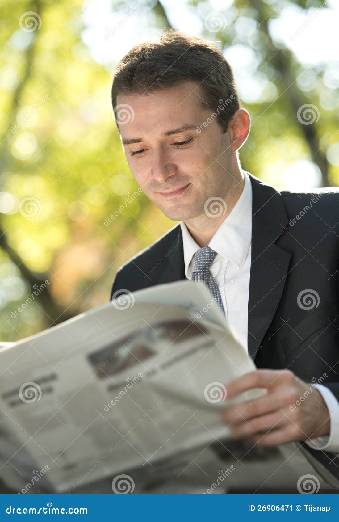 Businessman Reading Newspapers Stock Image - Image of suit, enjoy: 26906471