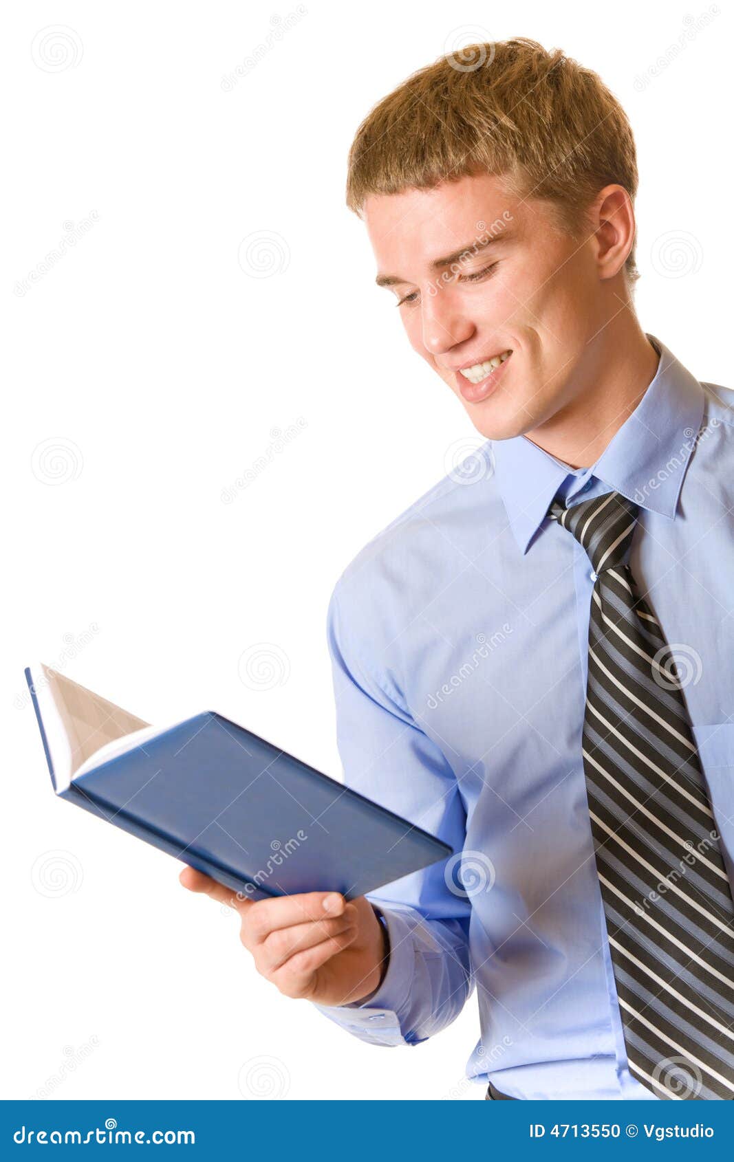 Businessman Reading Notepad Stock Photo - Image of read, isolated: 4713550