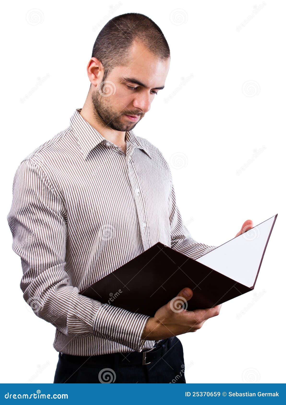 Businessman reading notes stock image. Image of executive - 25370659