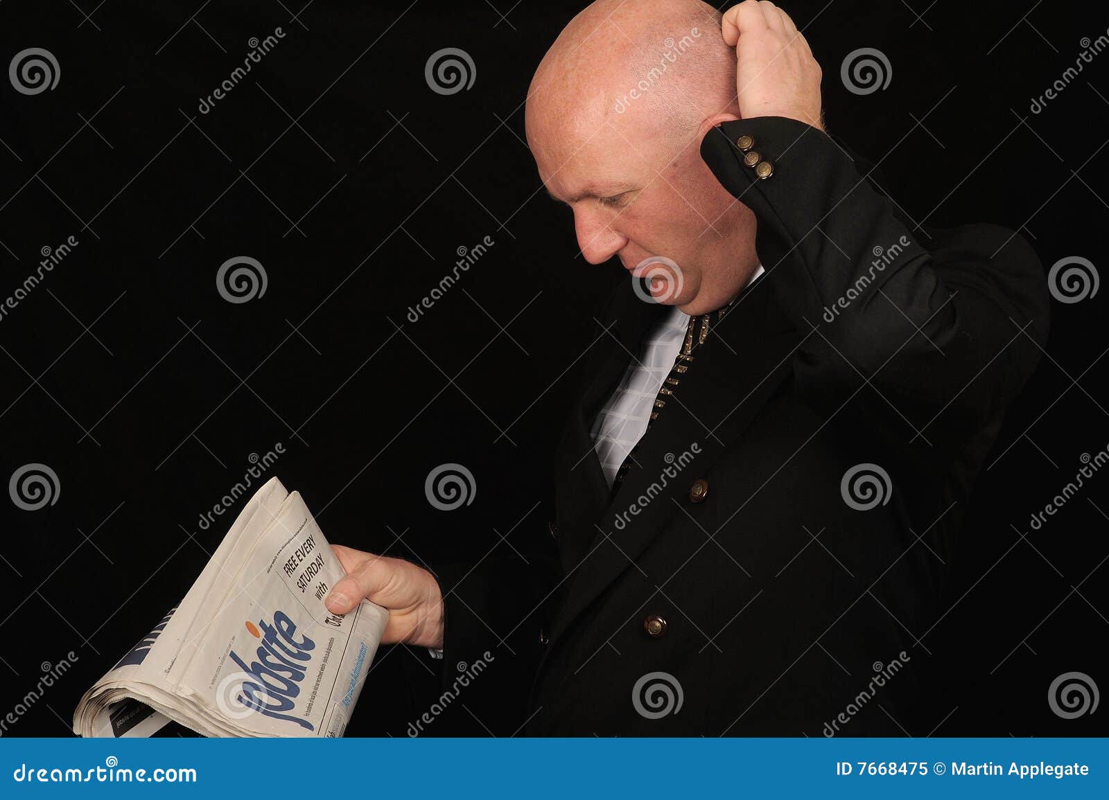 Businessman reading paper stock image. Image of casually - 7668475