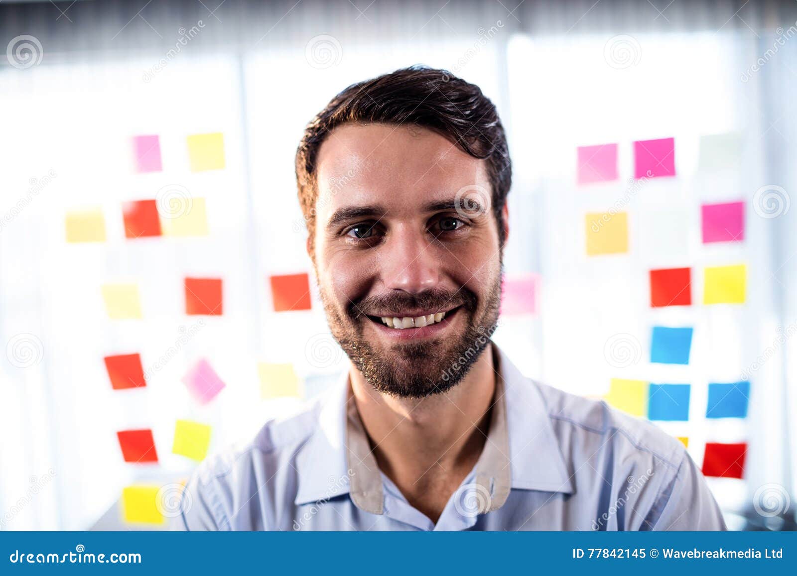 Businessman Reading Post it Stock Image - Image of post, career: 77842145