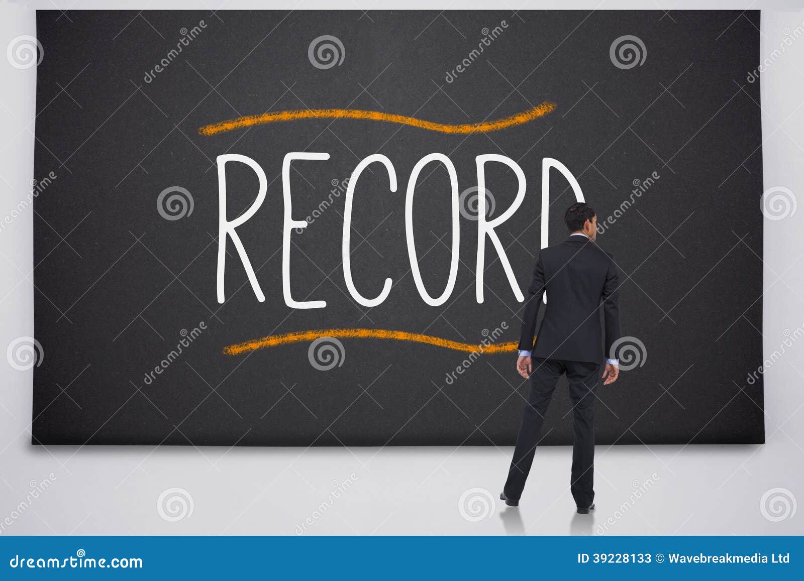 Businessman reading record stock image. Image of generated - 39228133