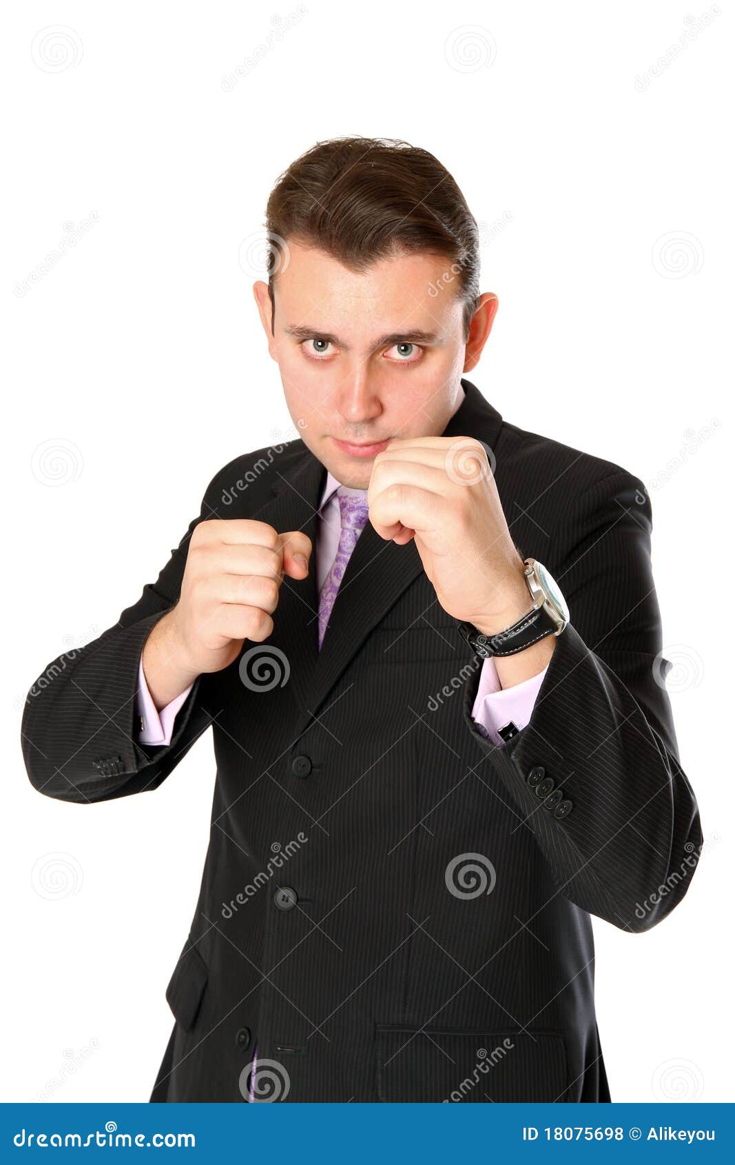 Businessman is Ready for Fight Stock Photo - Image of decisive, serios ...