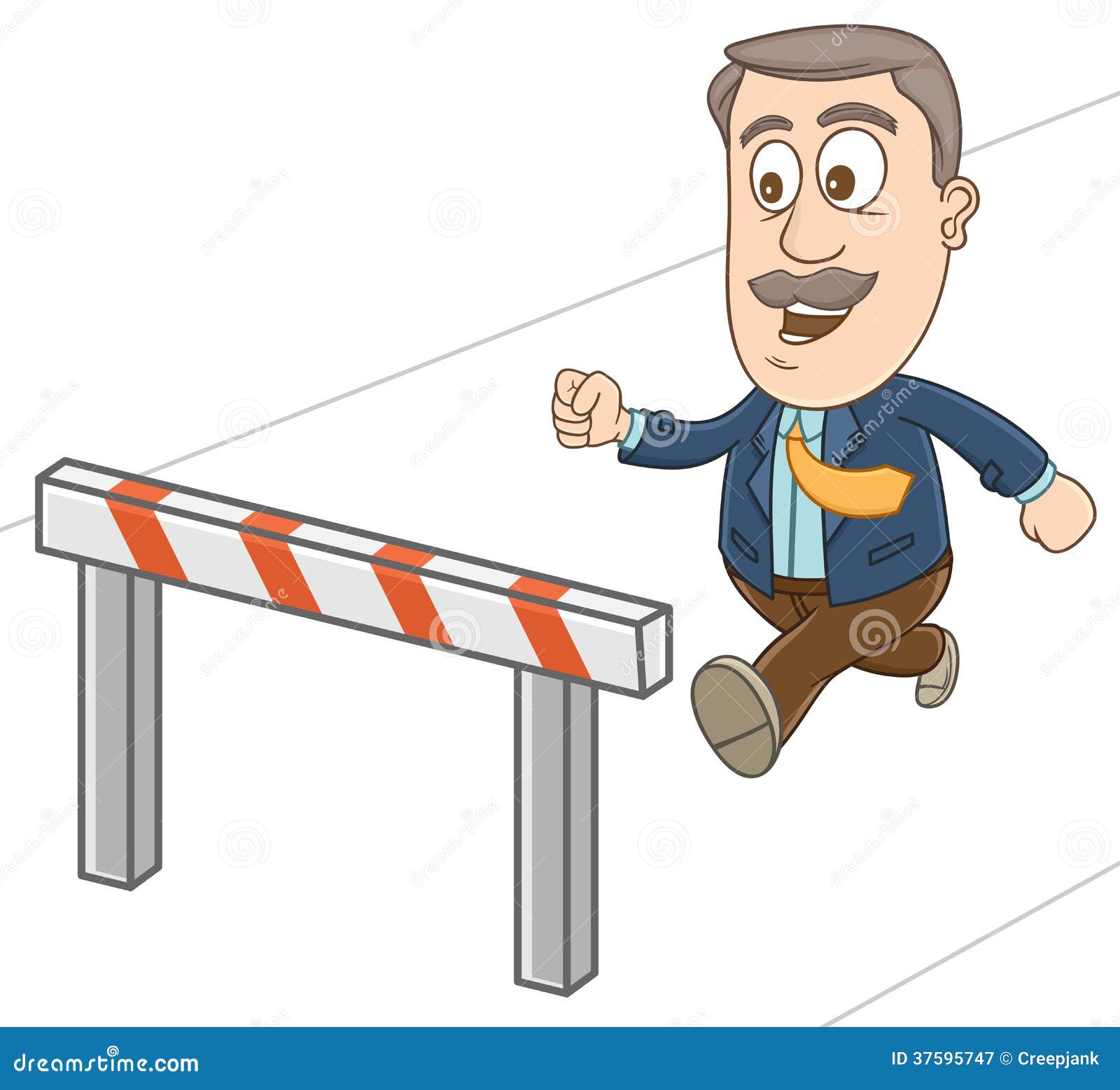 Businessman - Ready To Jump Over the Obstacle Stock Illustration ...