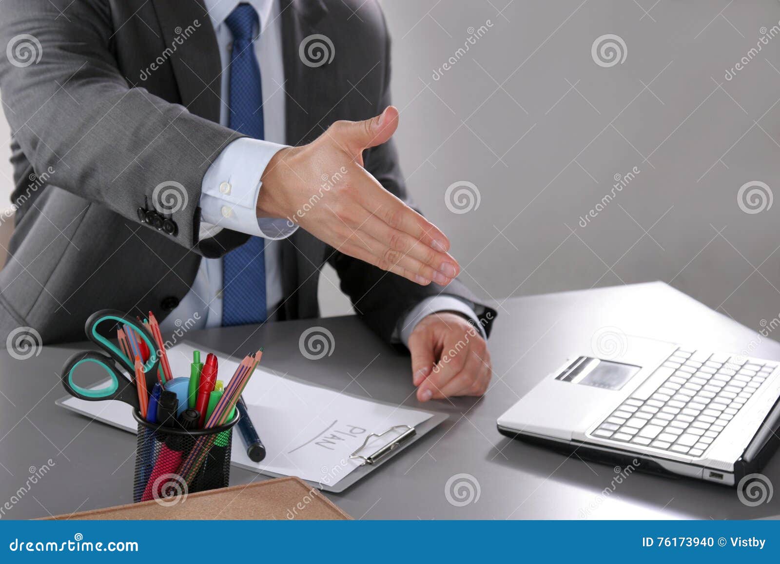 Businessman Ready To Shake Hand in Office Stock Photo - Image of chair ...