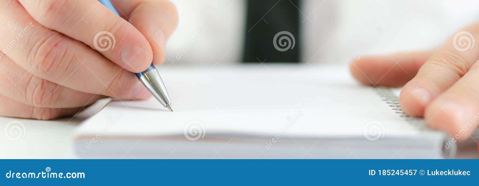 Businessman Ready To Take Notes on an Empty Note Pad Stock Image ...