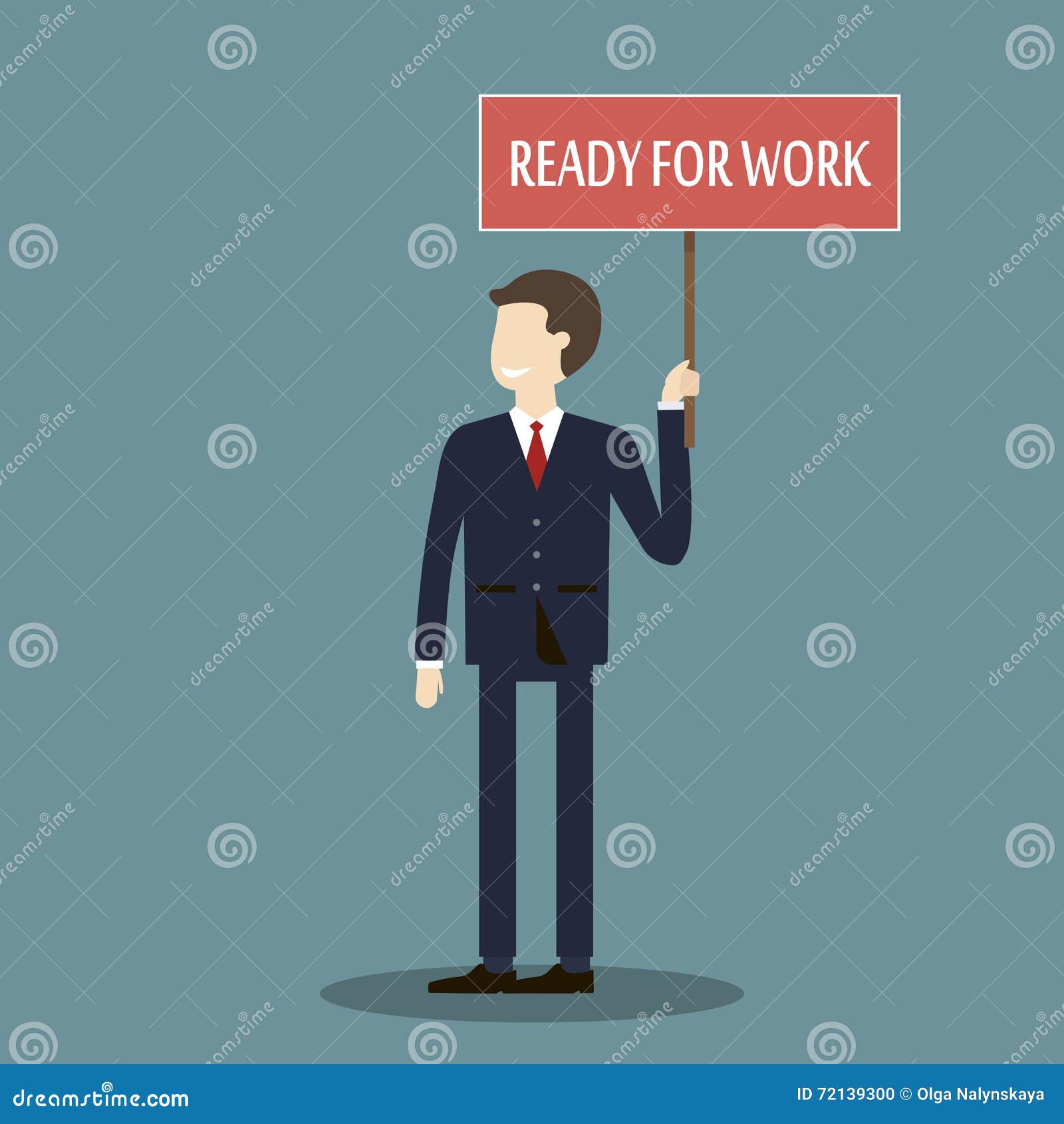 Businessman Ready for Work stock vector. Illustration of icon - 72139300