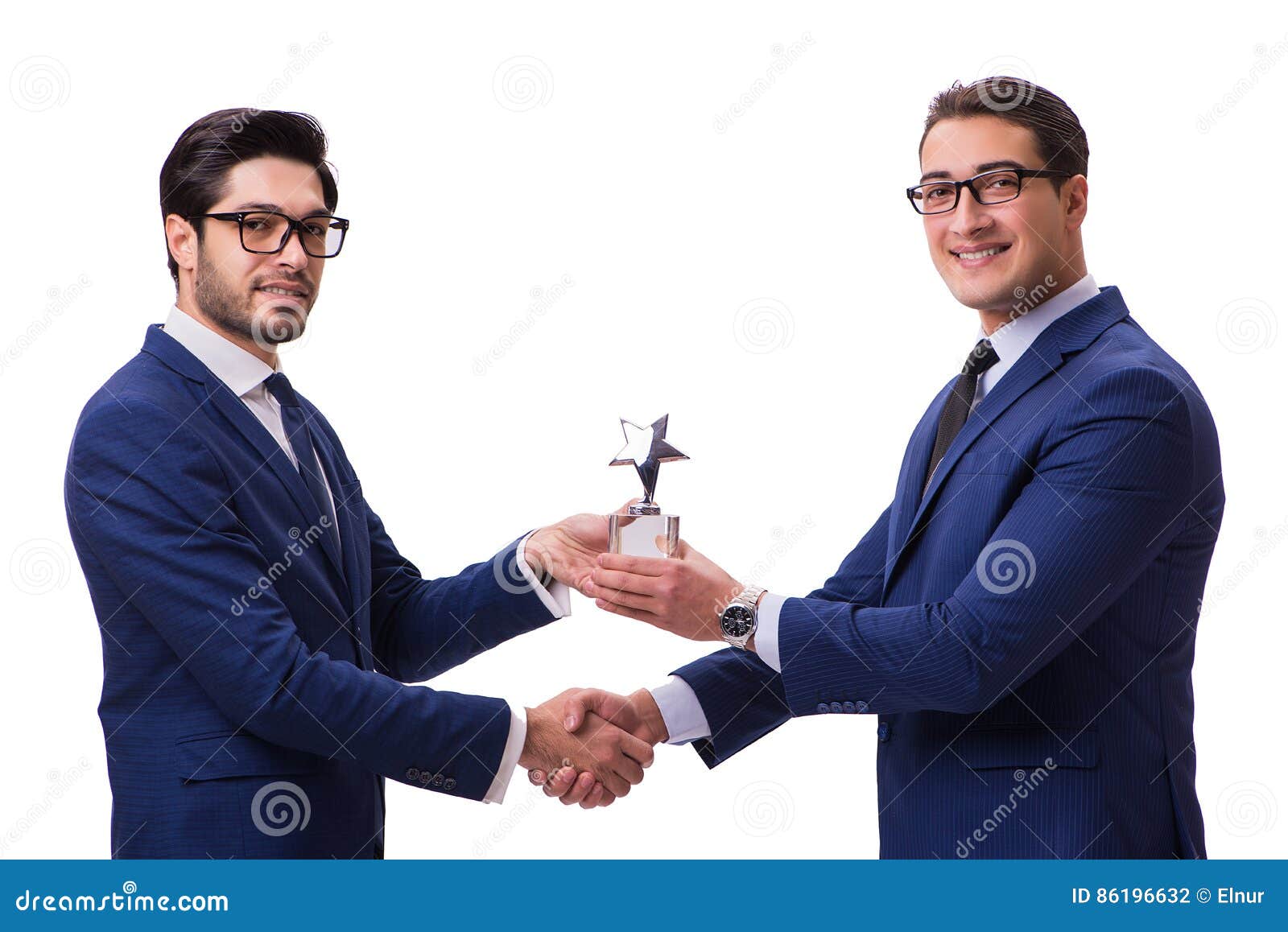 The Businessman Receiving Award Isolated on White Stock Photo - Image ...