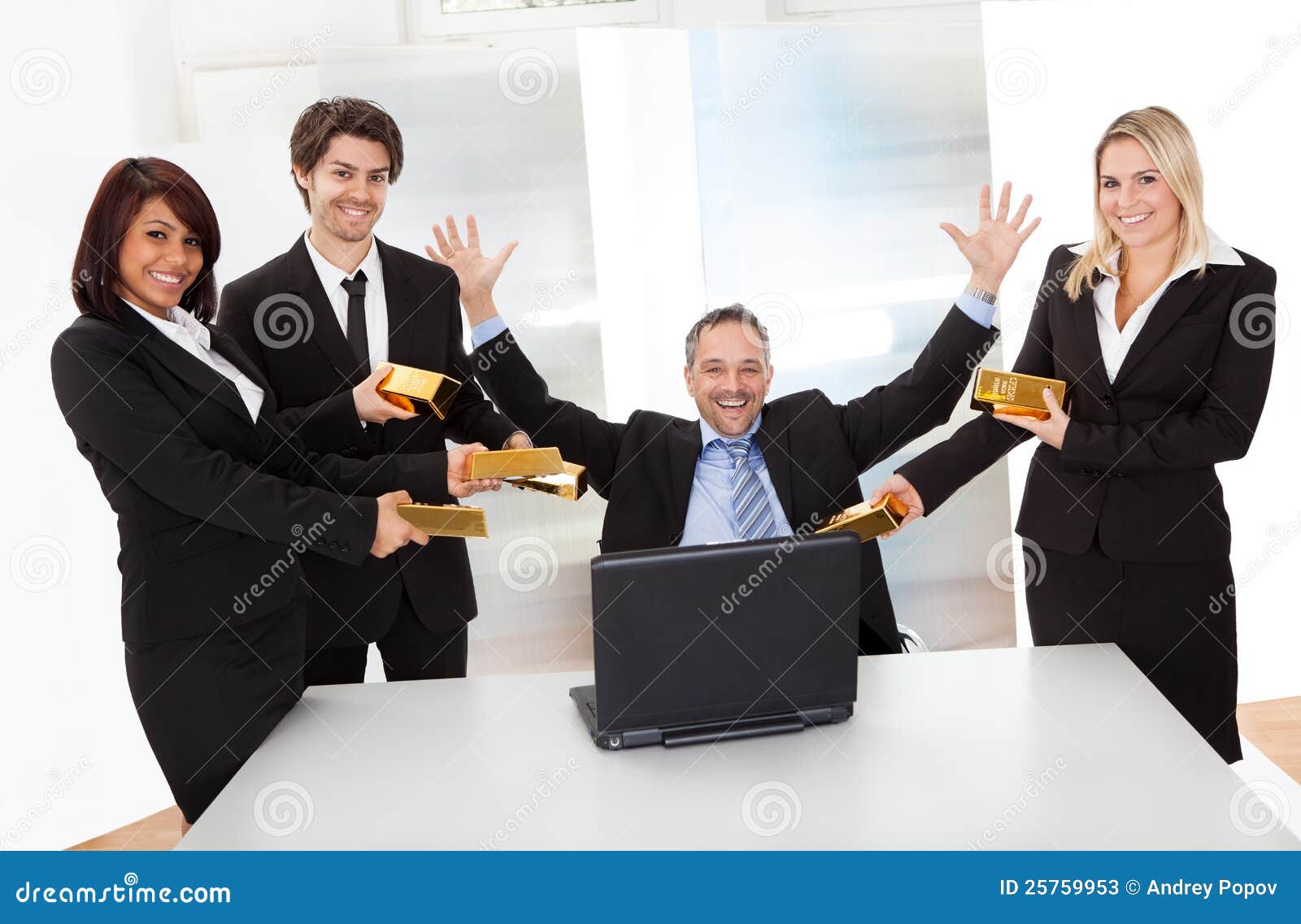 Businessman Receiving Gold Bars Stock Image - Image of buying, male ...
