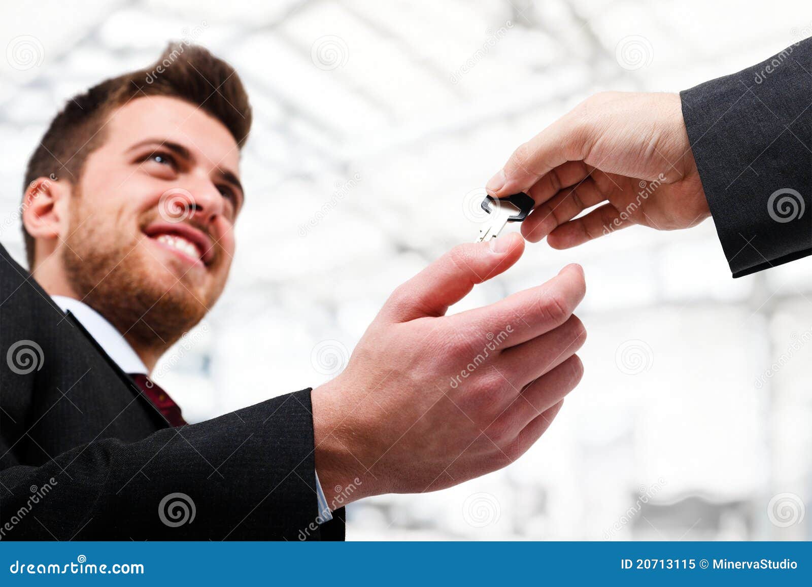 Businessman Receiving a Key Stock Image - Image of businessman, agent ...