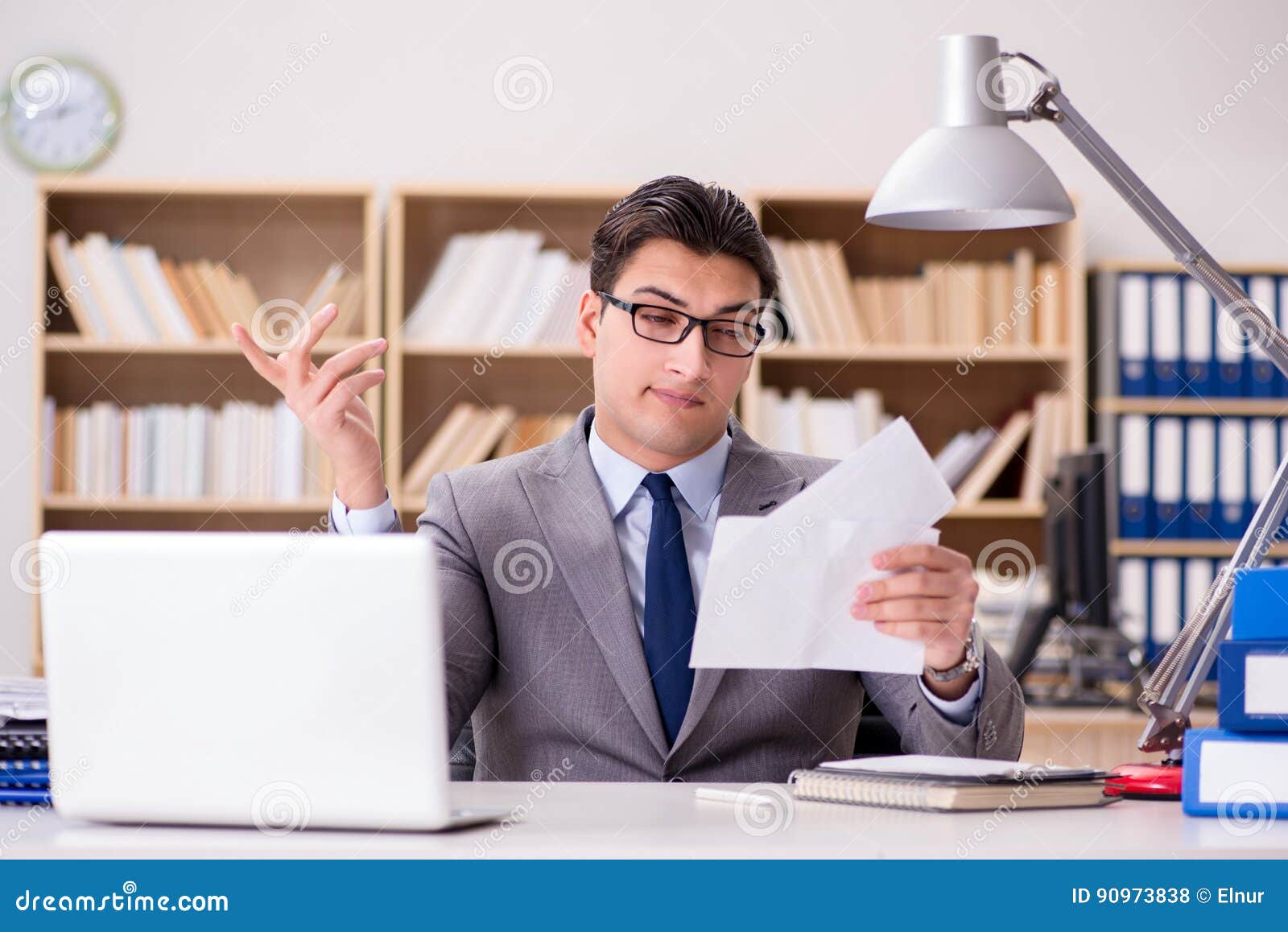 The Businessman Receiving Letter in the Office Stock Photo - Image of ...