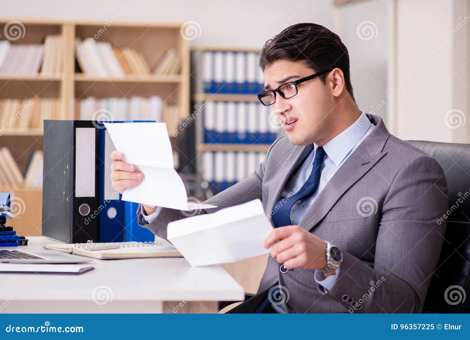 The Businessman Receiving Letter in the Office Stock Image - Image of ...