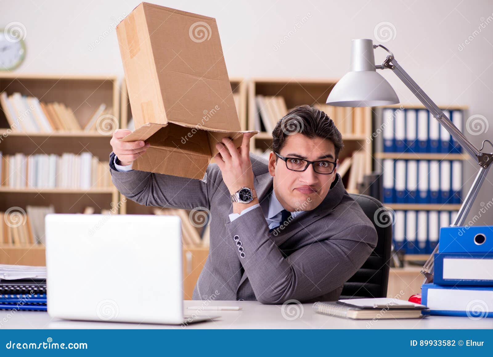 The Businessman Receiving Parcel in the Office Stock Photo - Image of ...