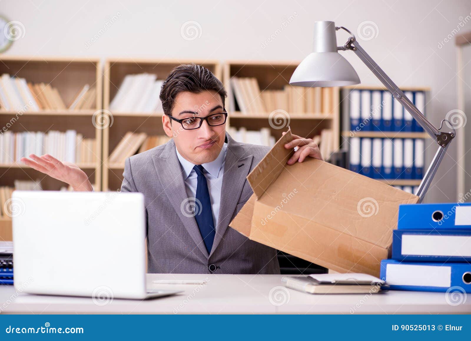 The Businessman Receiving Parcel in the Office Stock Image - Image of ...