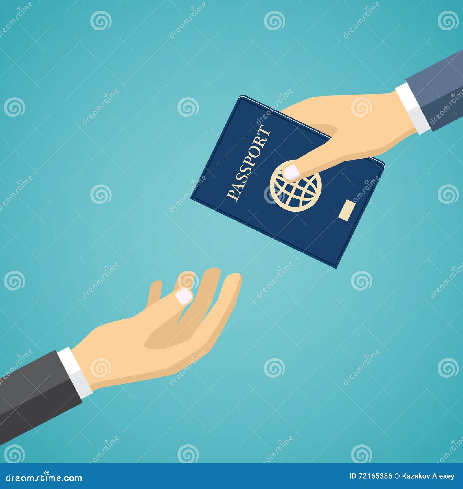 Businessman Receiving Passport. Stock Vector - Illustration of hold ...