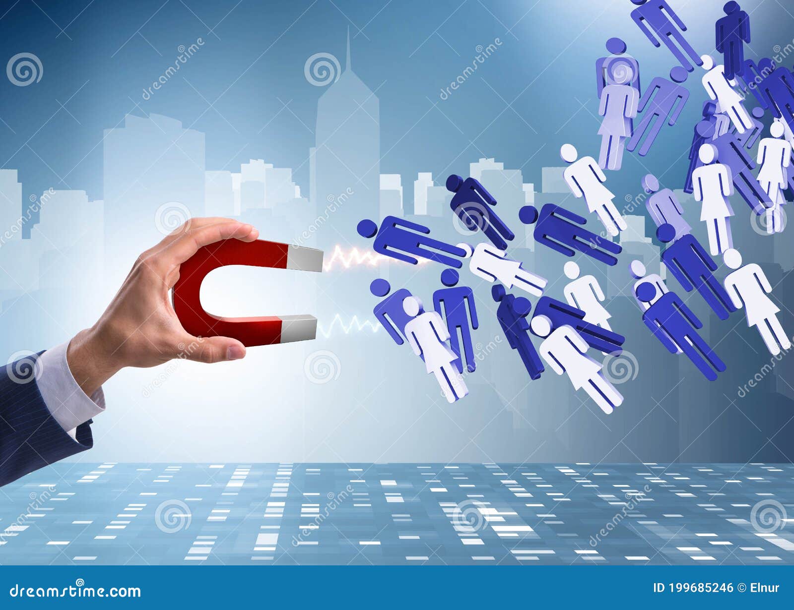 Businessman in Recruitment Concept with Horseshoe Magnet Stock Photo ...