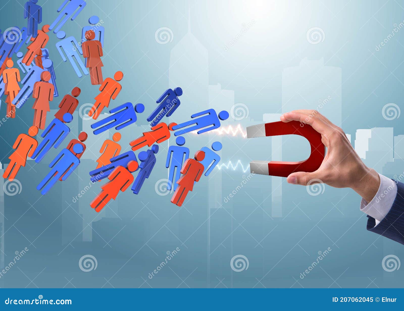 Businessman in Recruitment Concept with Horseshoe Magnet Stock Image ...