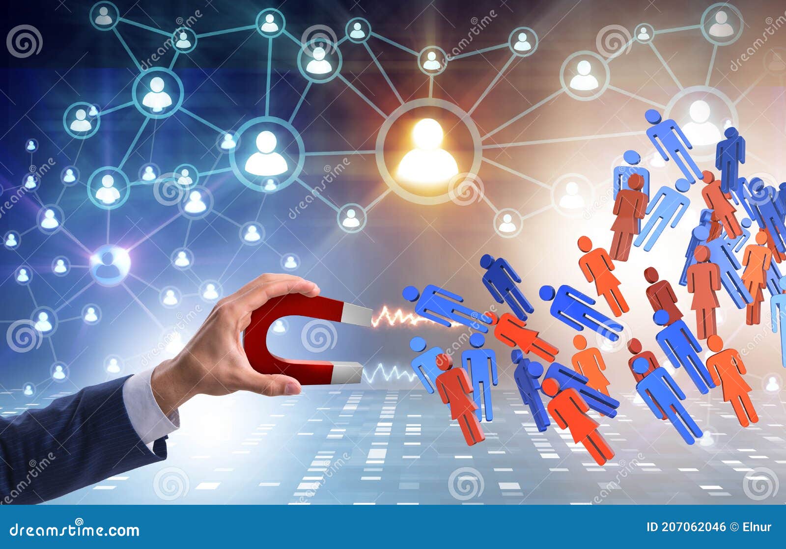 Businessman in Recruitment Concept with Horseshoe Magnet Stock Photo ...