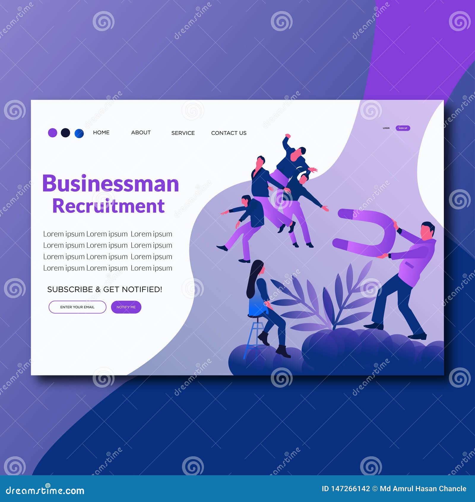 Businessman Recruitment- Flat Vector Illustration Businessman ...