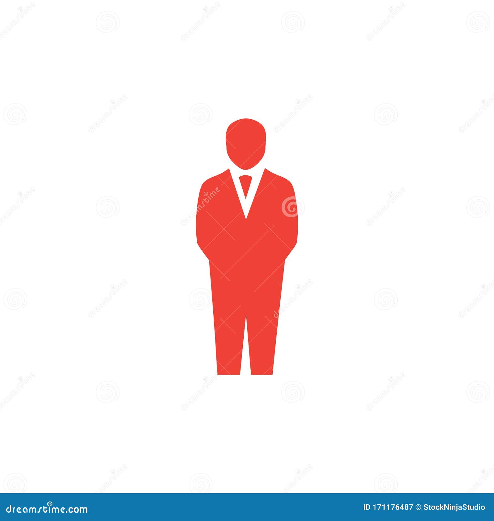 Businessman Red Icon on White Background. Red Flat Style Vector ...