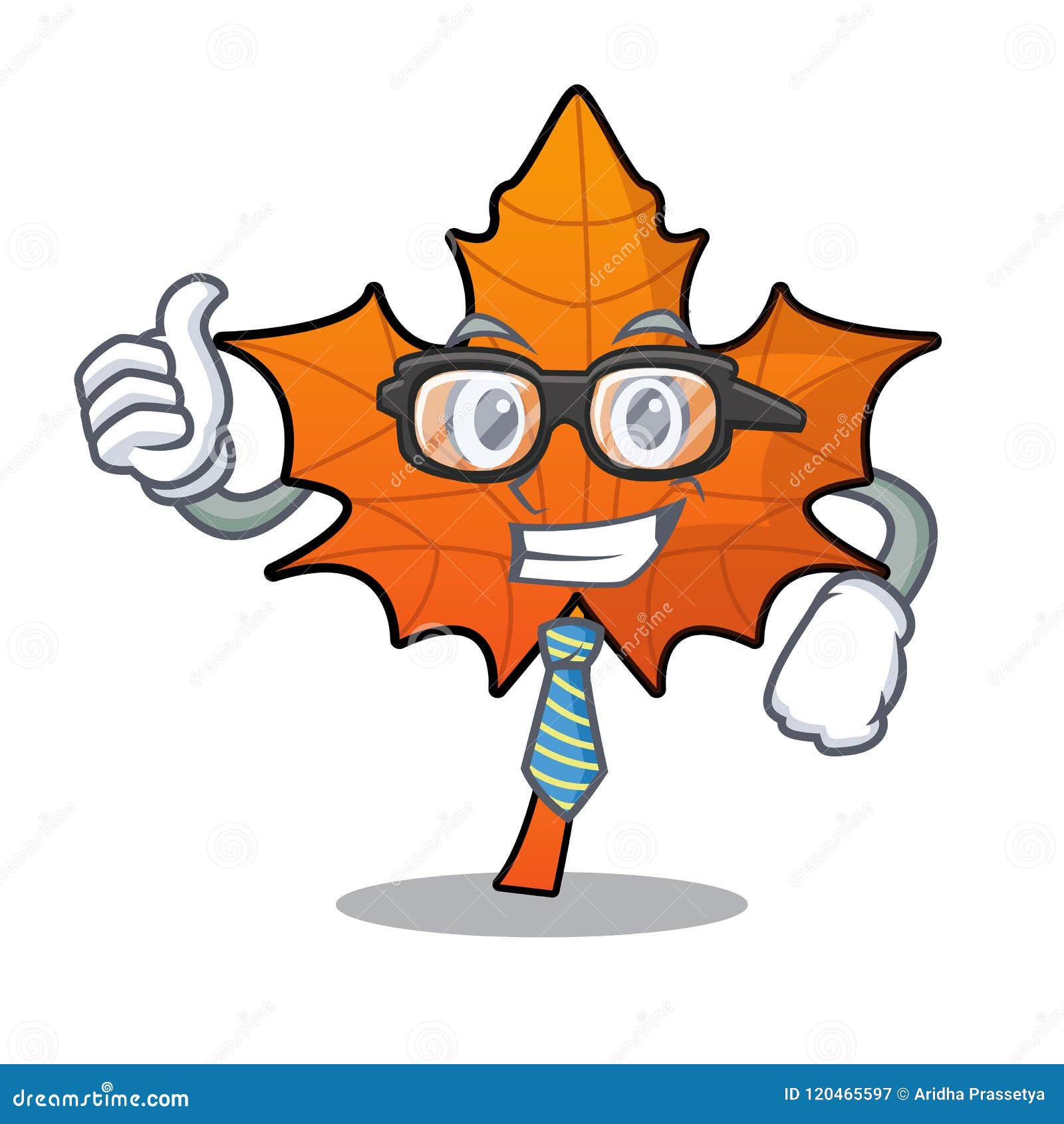 Businessman Red Maple Leaf Character Cartoon Stock Vector ...