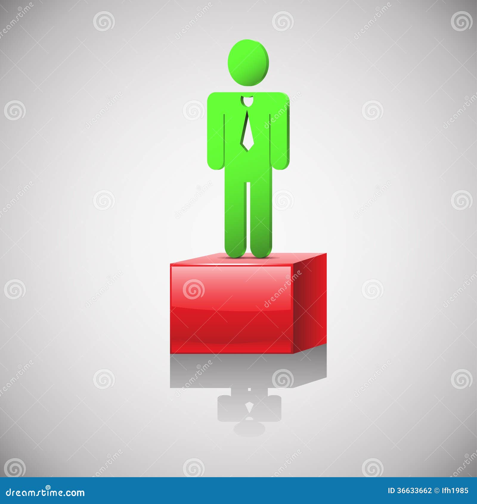 Businessman on red post stock vector. Illustration of businessman ...