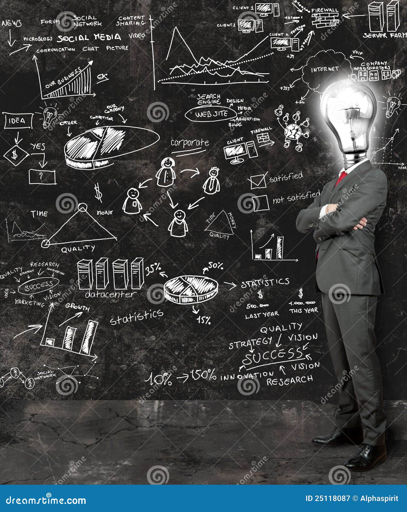 Businessman Reflect on New Ideas Stock Image - Image of imagination ...