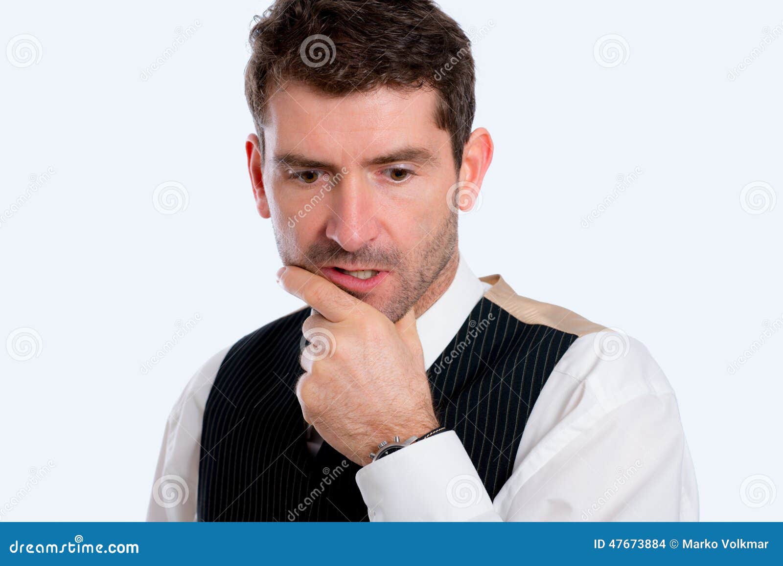 Businessman is reflecting stock photo. Image of achievement - 47673884