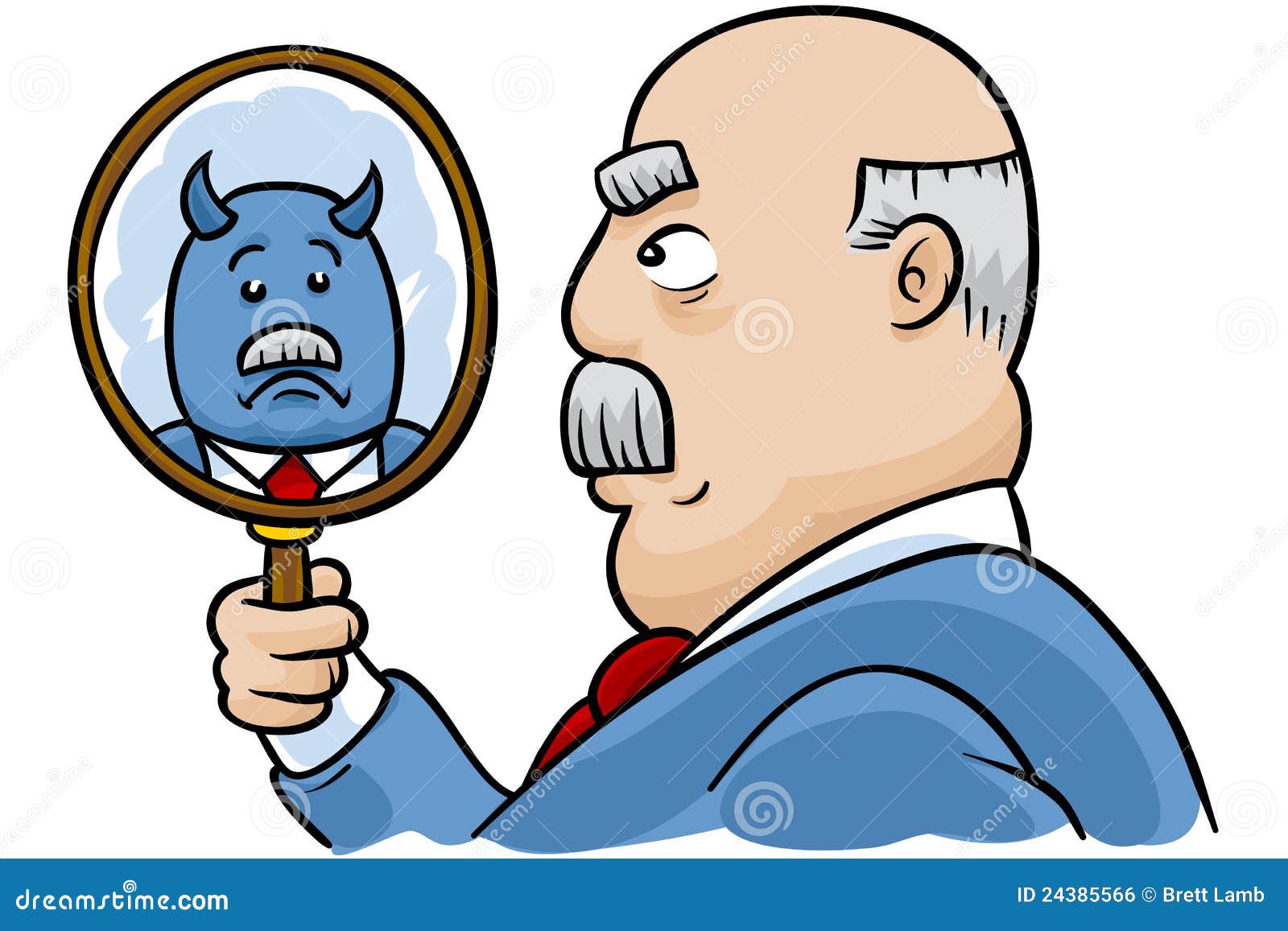 Businessman Reflection stock illustration. Illustration of unhappy ...