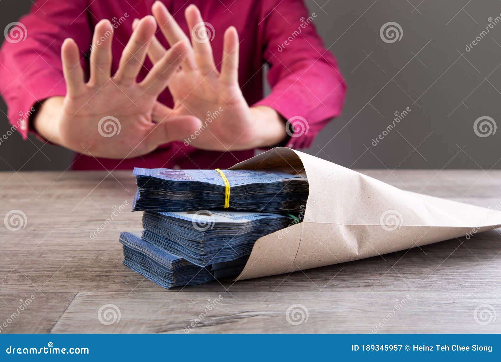 Businessman Refusing Money in the Envelope Stock Image - Image of ...