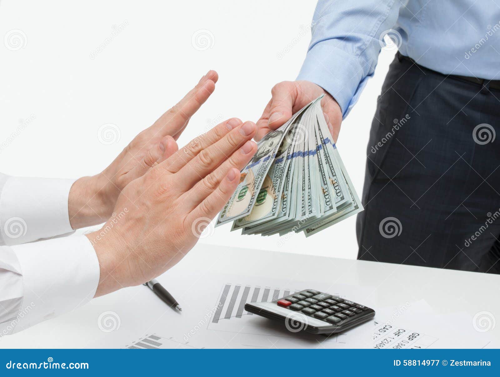 Businessman refusing money stock image. Image of economy - 58814977