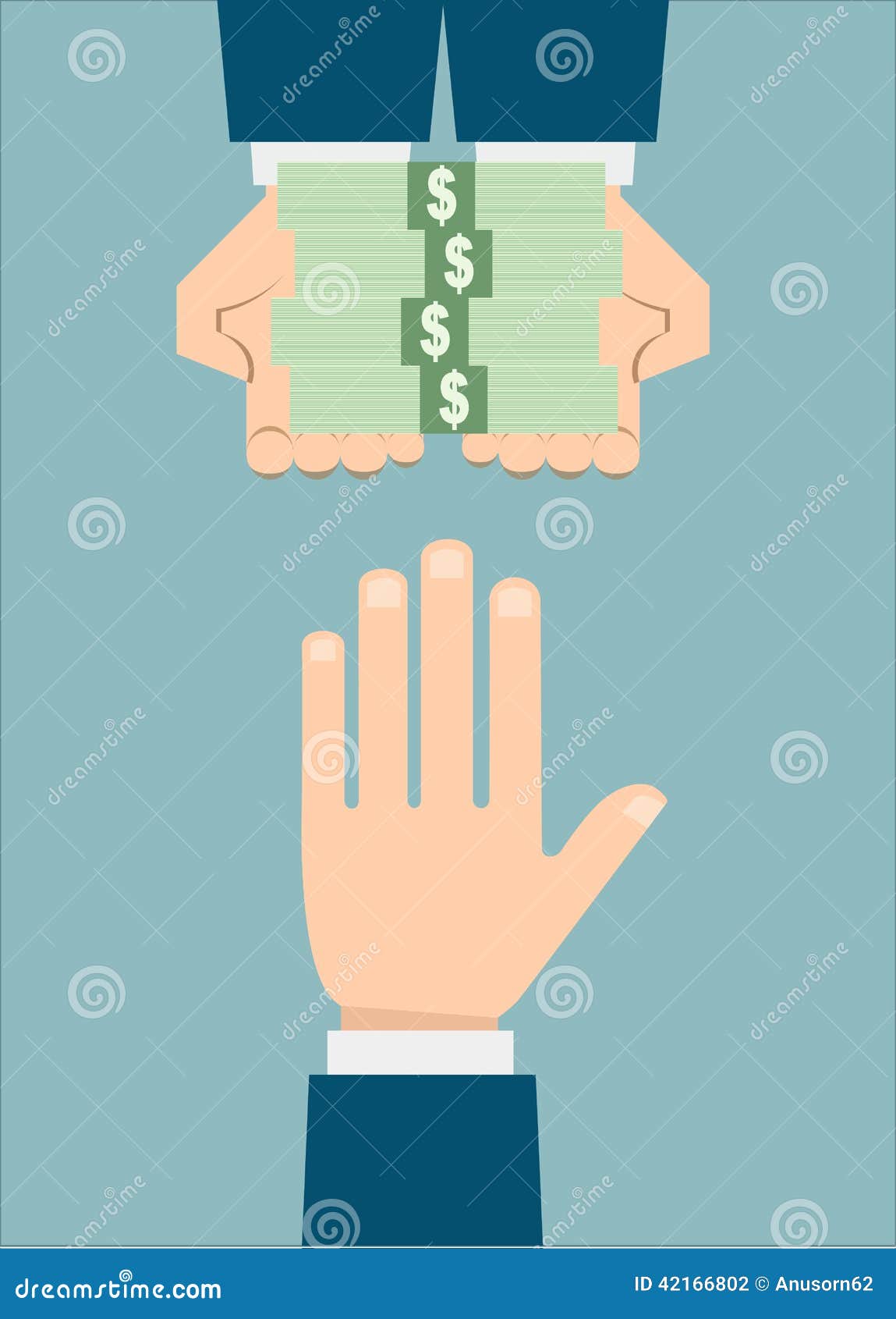 Businessman Refusing the Offered Bribe Stock Vector - Illustration of ...