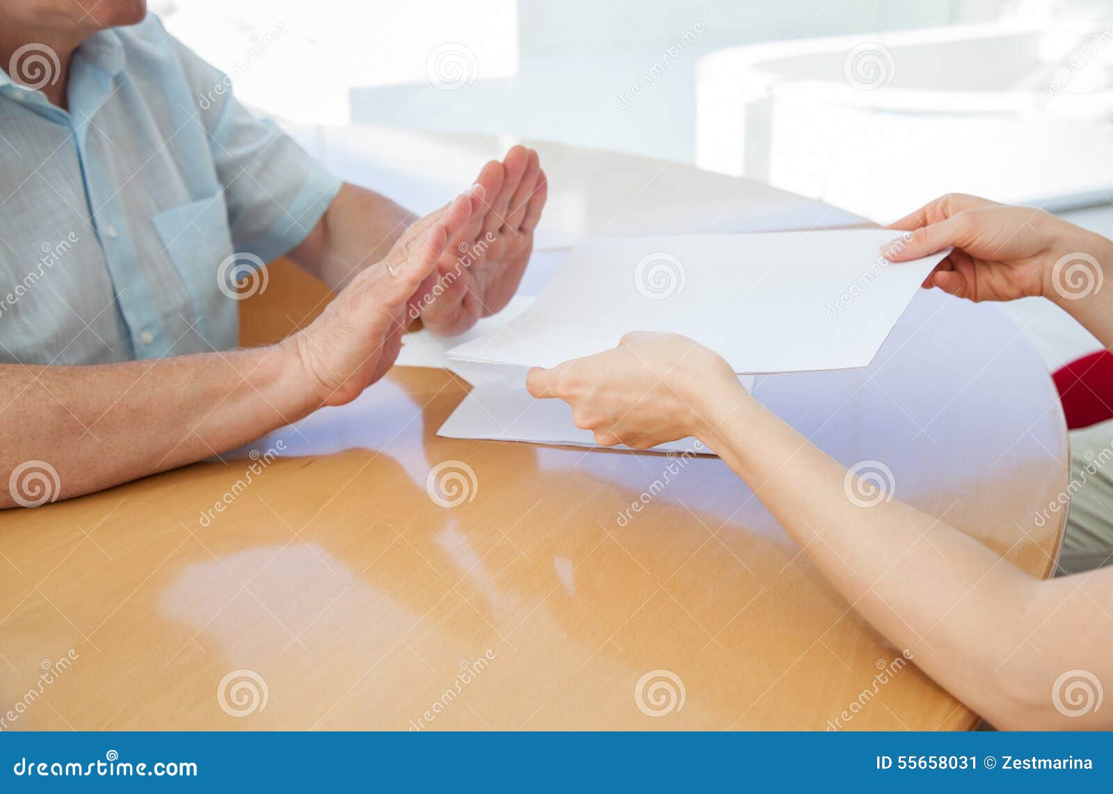 Businessman Refusing a Request Stock Image - Image of denial, hold ...