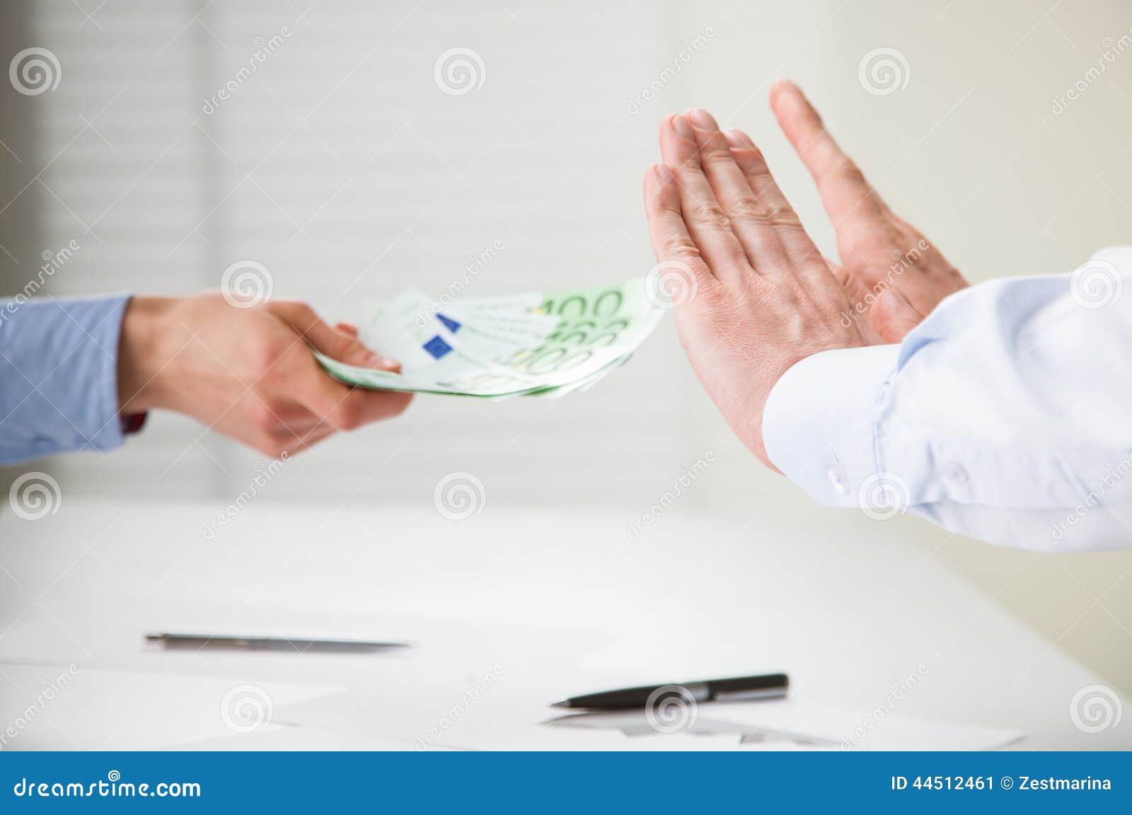 Businessman Refusing To Take a Bribe Stock Image - Image of banknote ...