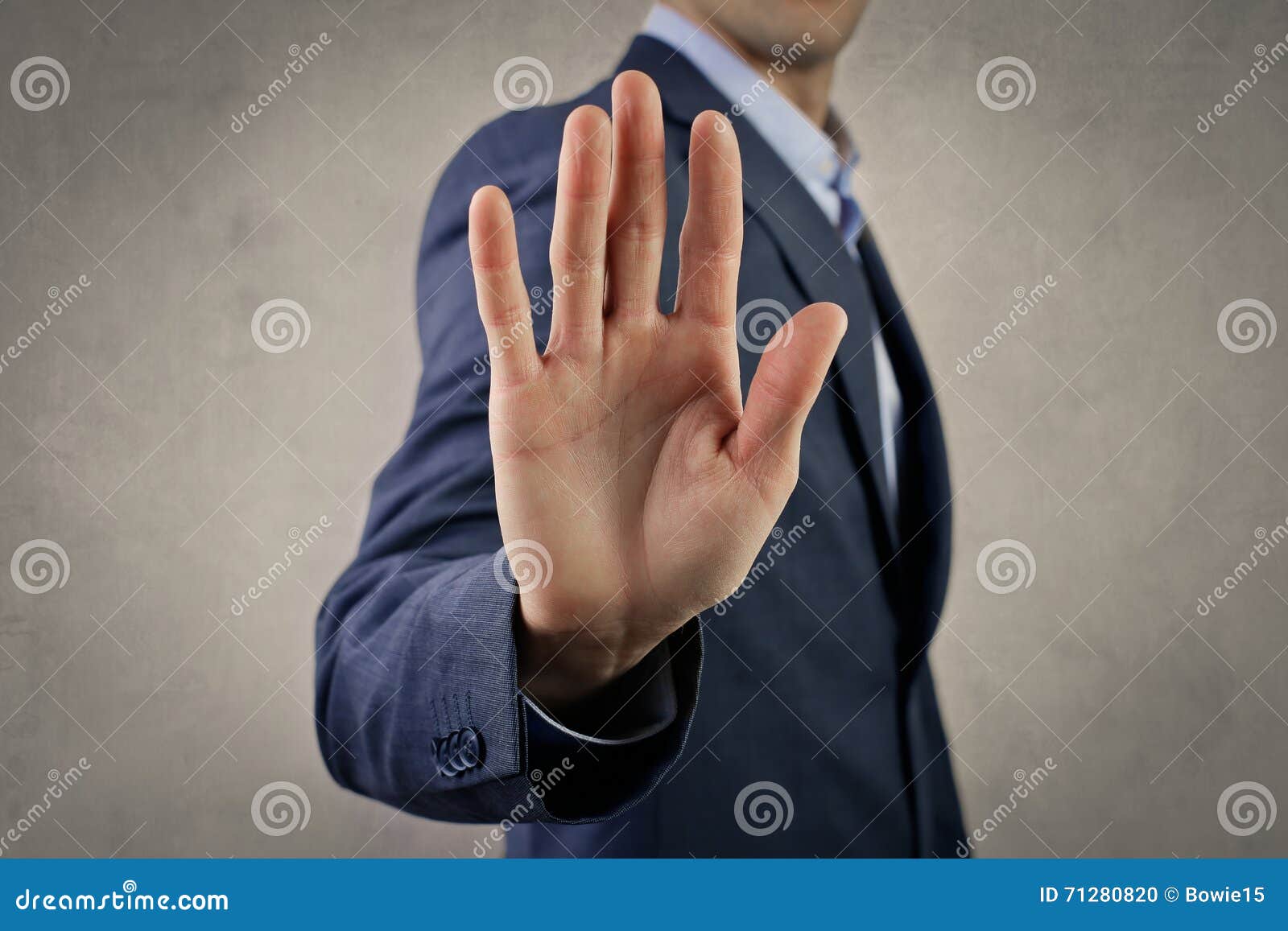 Businessman rejecting stock photo. Image of stopping - 71280820