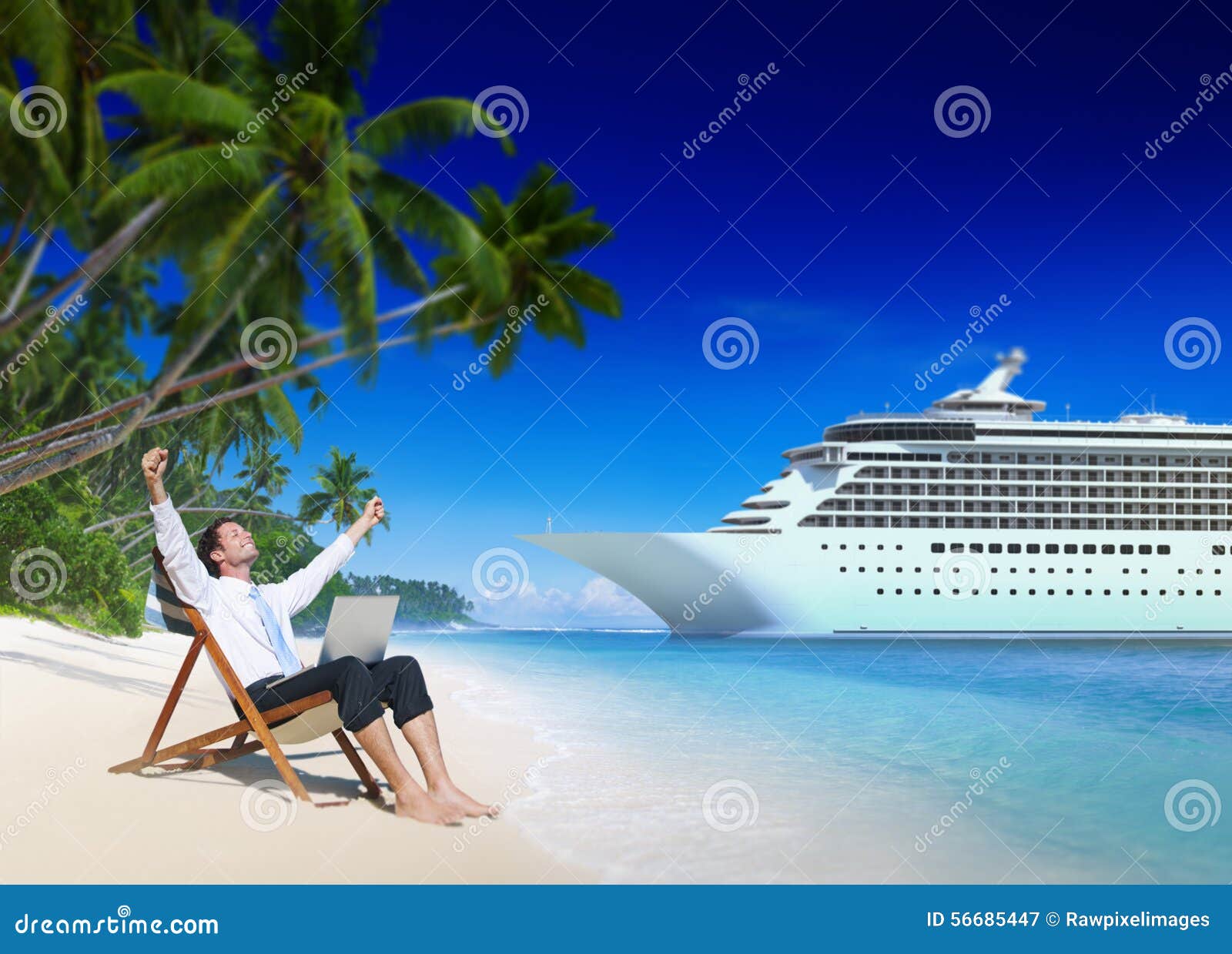 Businessman Relaxation Vacation Outdoors Beach Concept Stock Image ...
