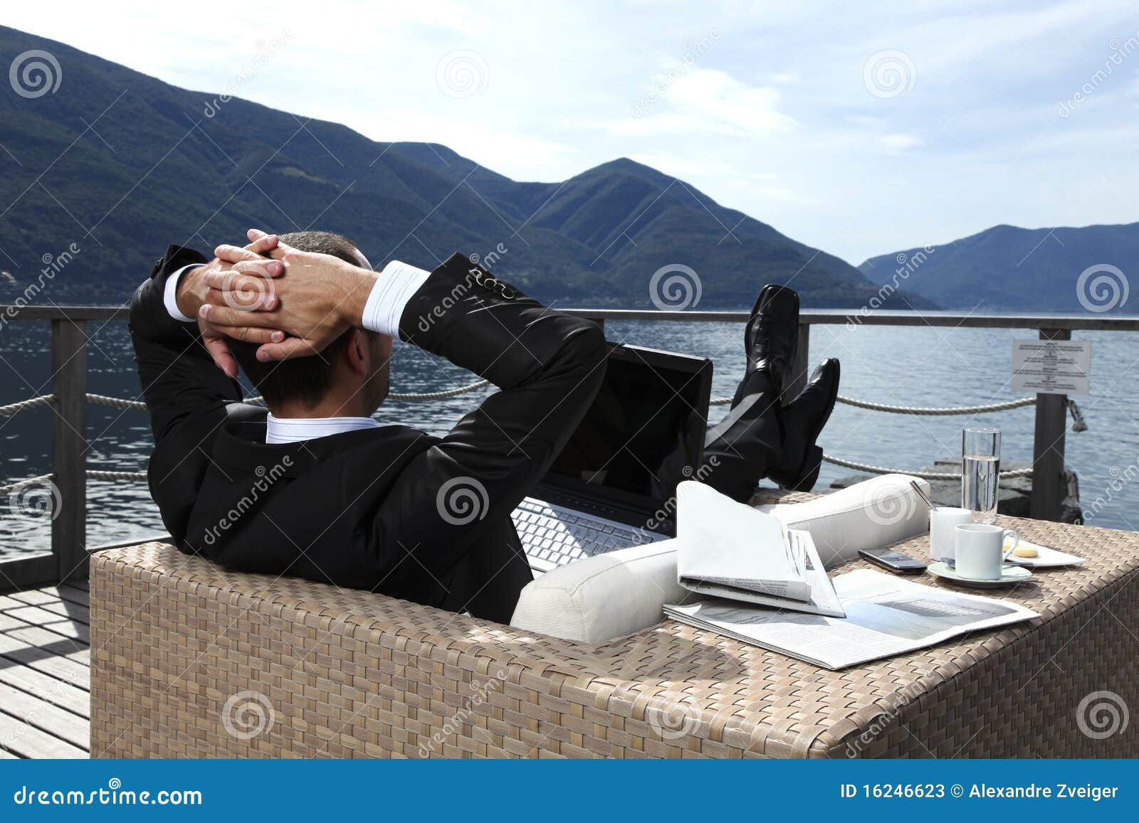 Businessman relaxing stock image. Image of caucasian - 16246623