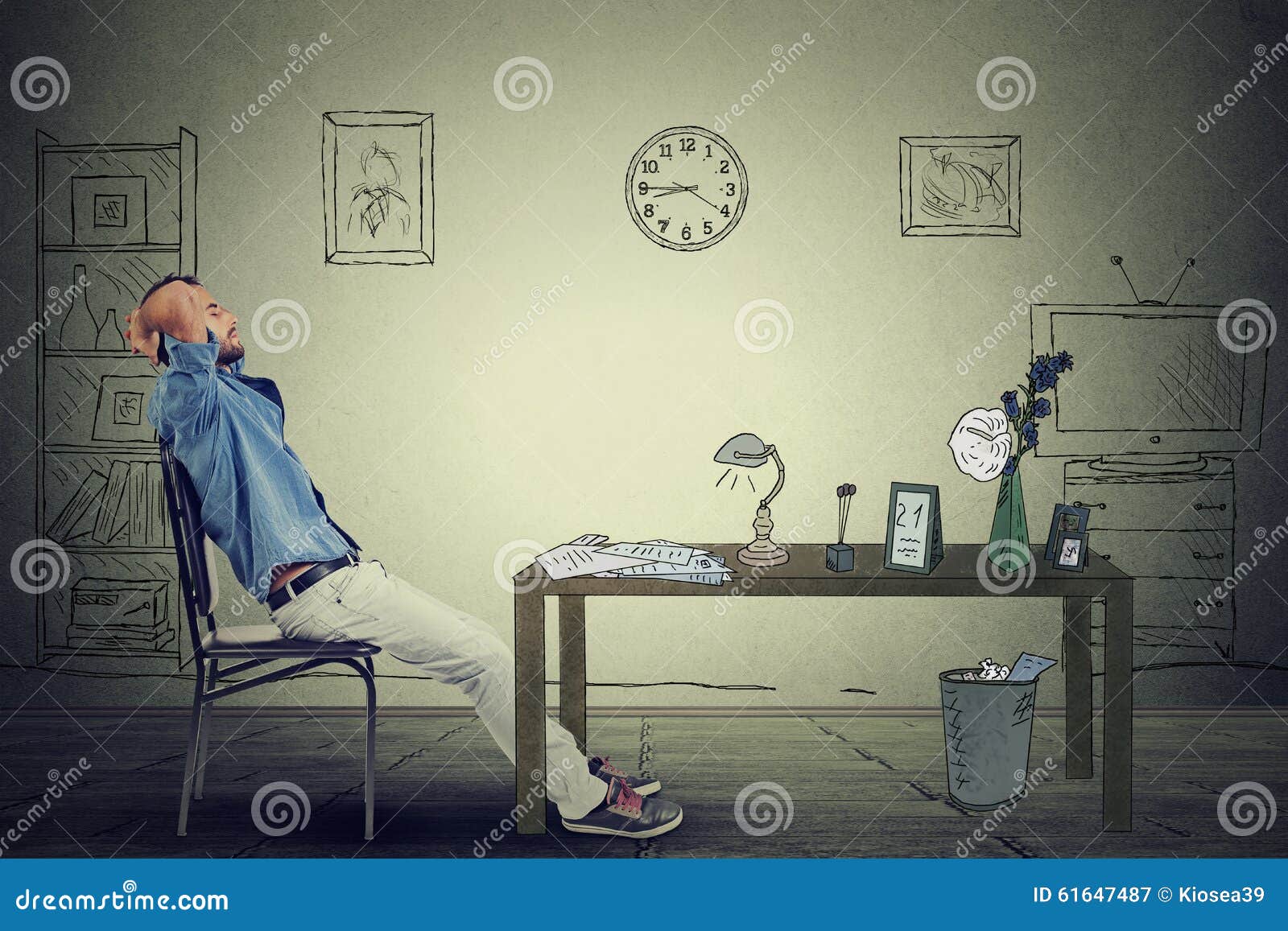 Businessman Relaxing Sitting in the Office Stock Image - Image of ...