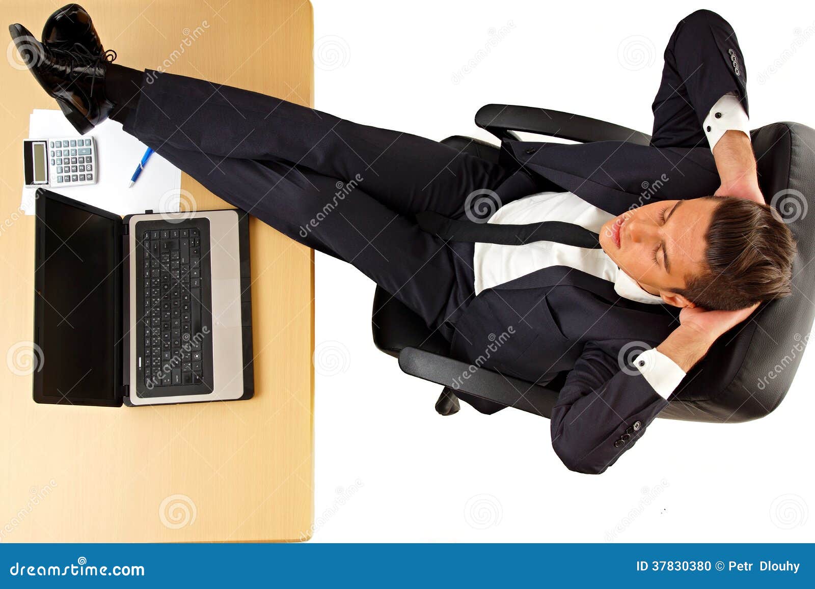 Businessman Relaxing at Work. Stock Photo - Image of lifestyle, relax ...