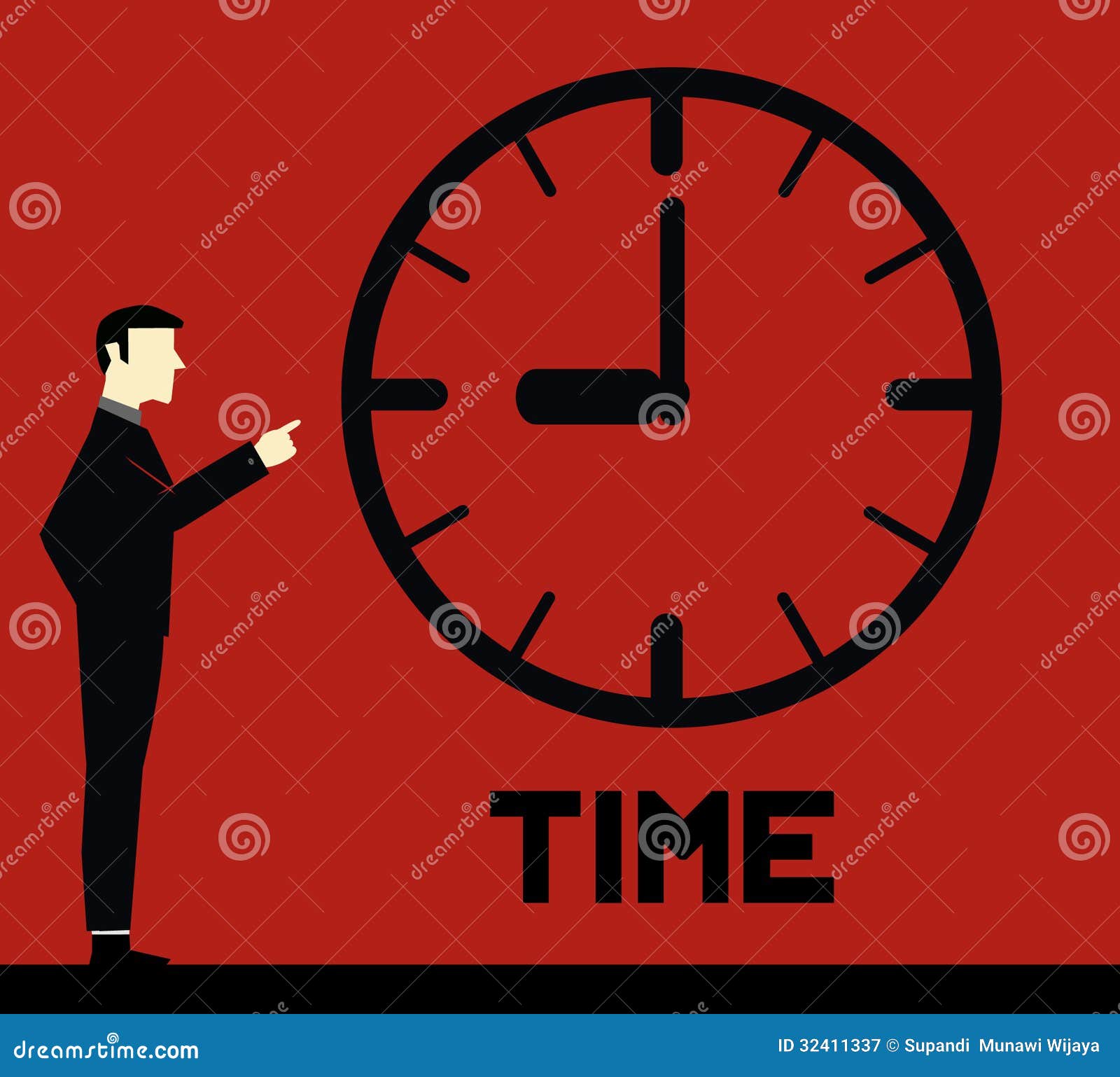 Businessman Remember Time stock illustration. Illustration of group ...