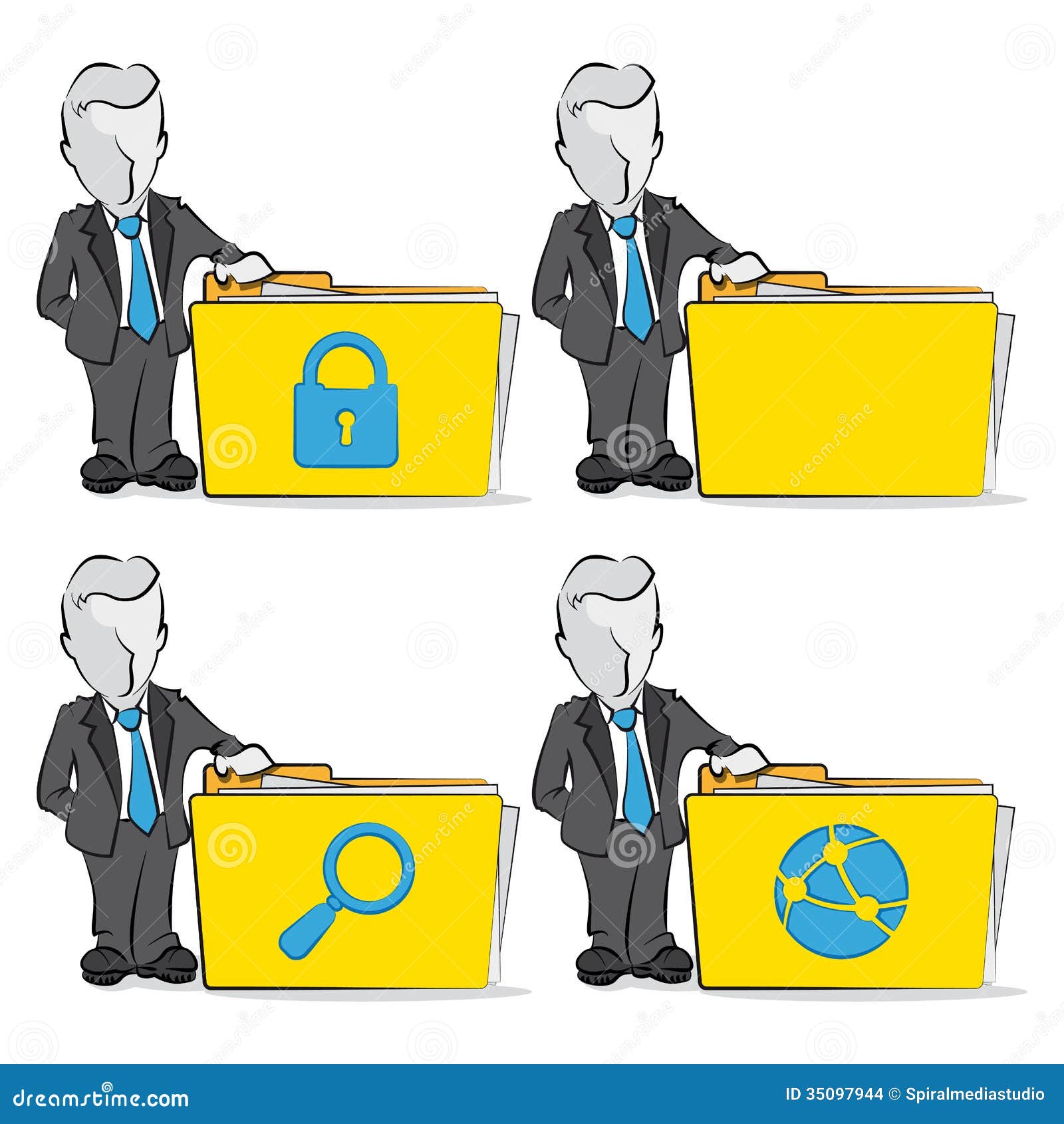 Businessman and repository stock vector. Illustration of computing ...