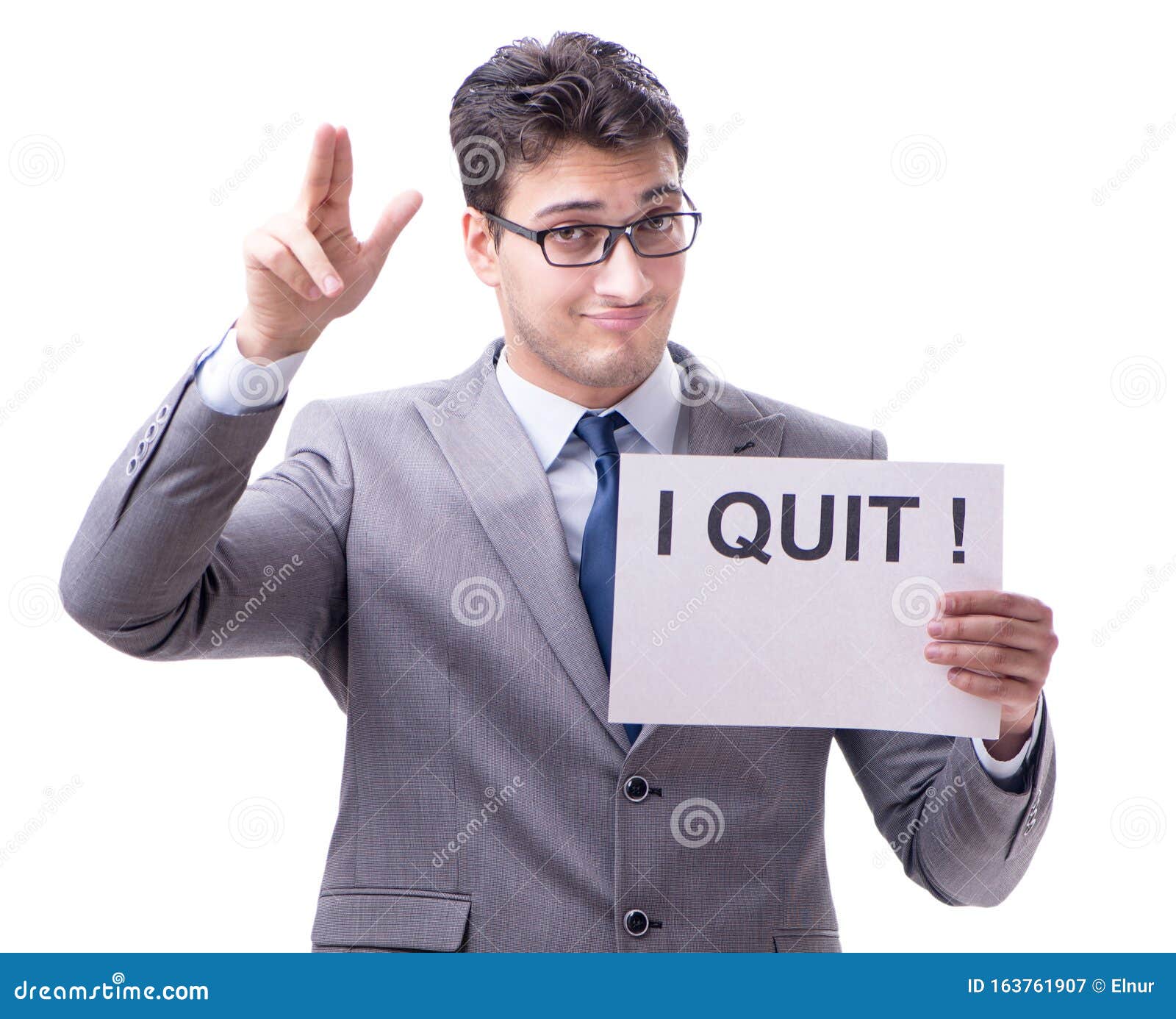 Businessman in Resignation Concept Isolated on White Background Stock ...