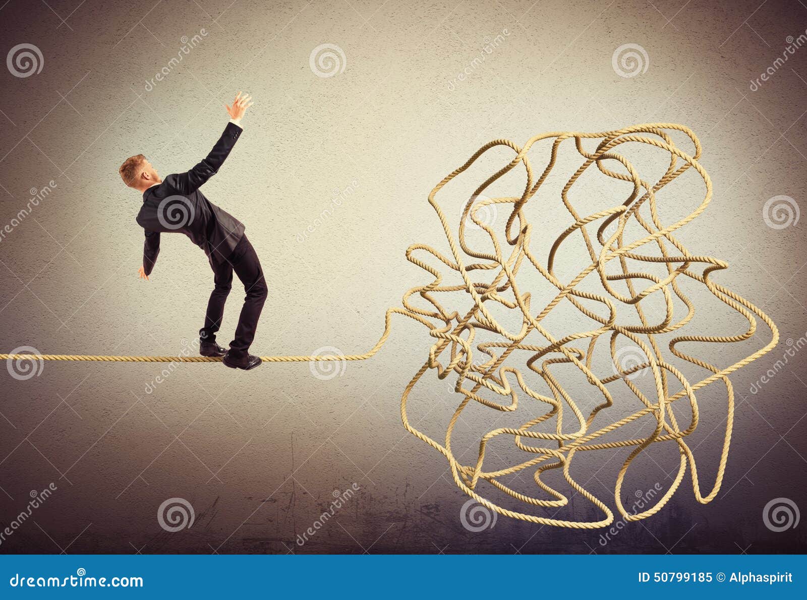 Businessman Resolves the Tangle Stock Image - Image of problem ...
