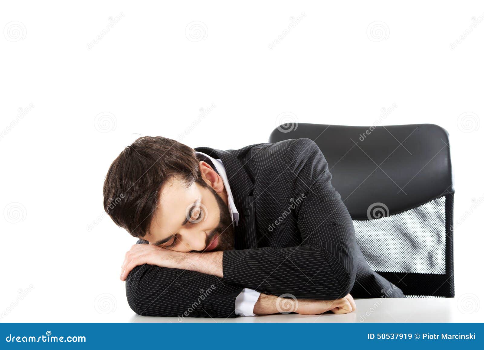 Businessman Resting at the Desk. Stock Image - Image of corporate ...