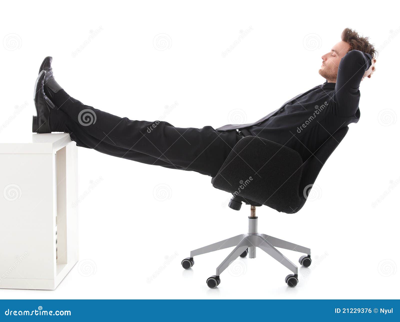 Businessman Resting in Office with Legs on Desk Stock Photo - Image of ...