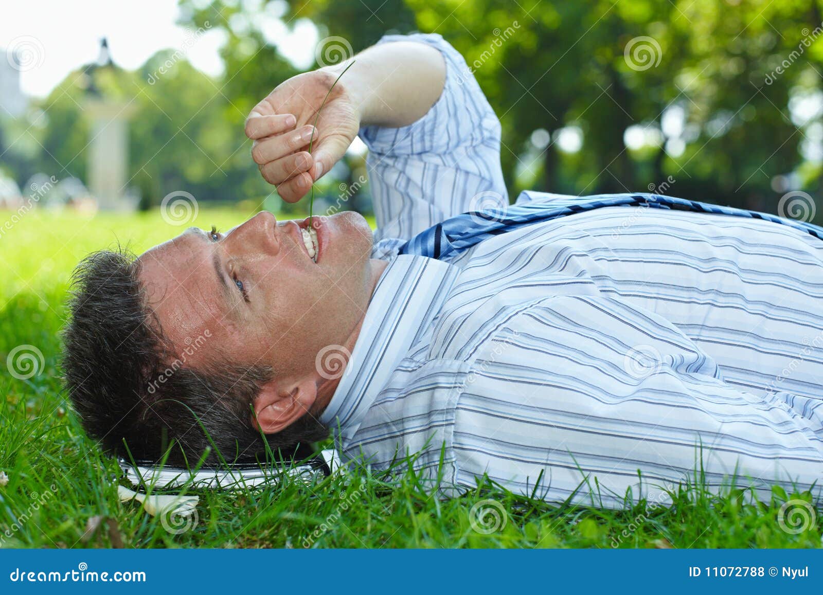 Businessman Resting Outdoor Stock Photo - Image of business, horizontal ...