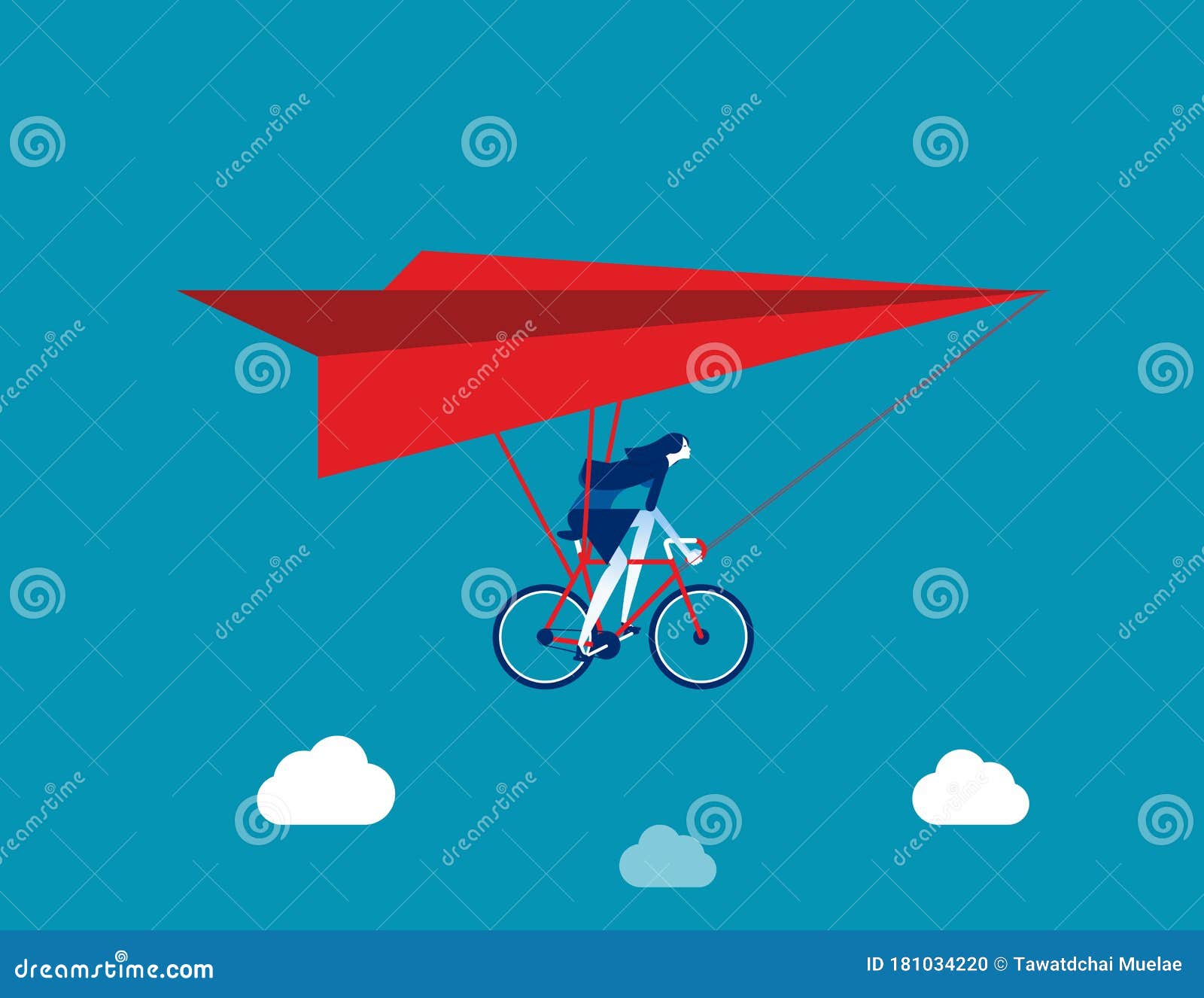 Businessman Ride Hang Gliding. Flying Concept Stock Vector ...